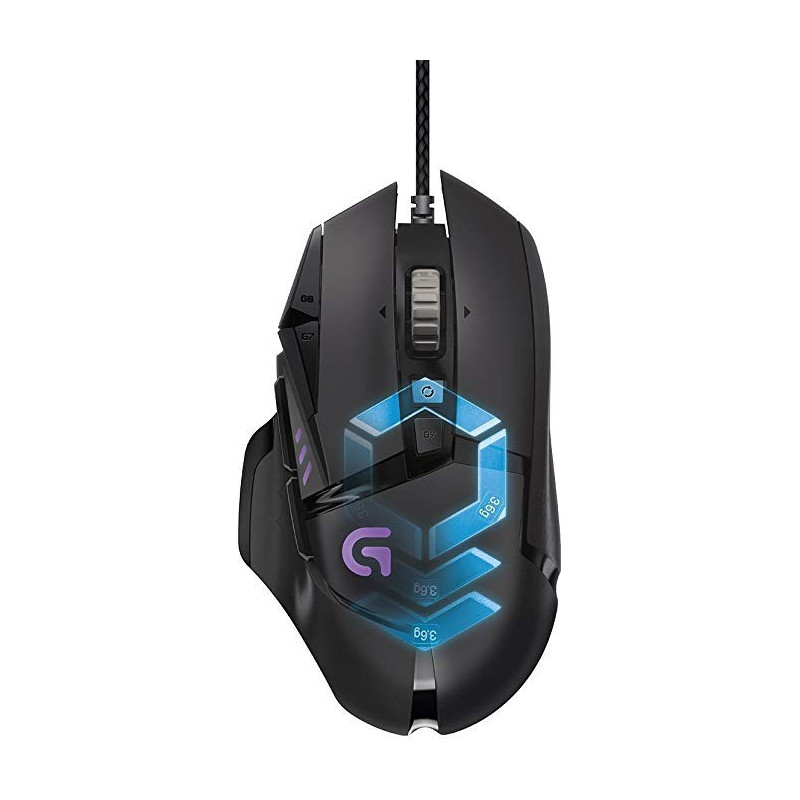 MOUSE LOGITECH G502 USB PROTEUS SPECTRUM GAMING - BLACK